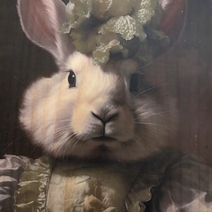 Miss Rabbit Victorian Portrait - Vintage Style Cottagecore Animal Wall ...