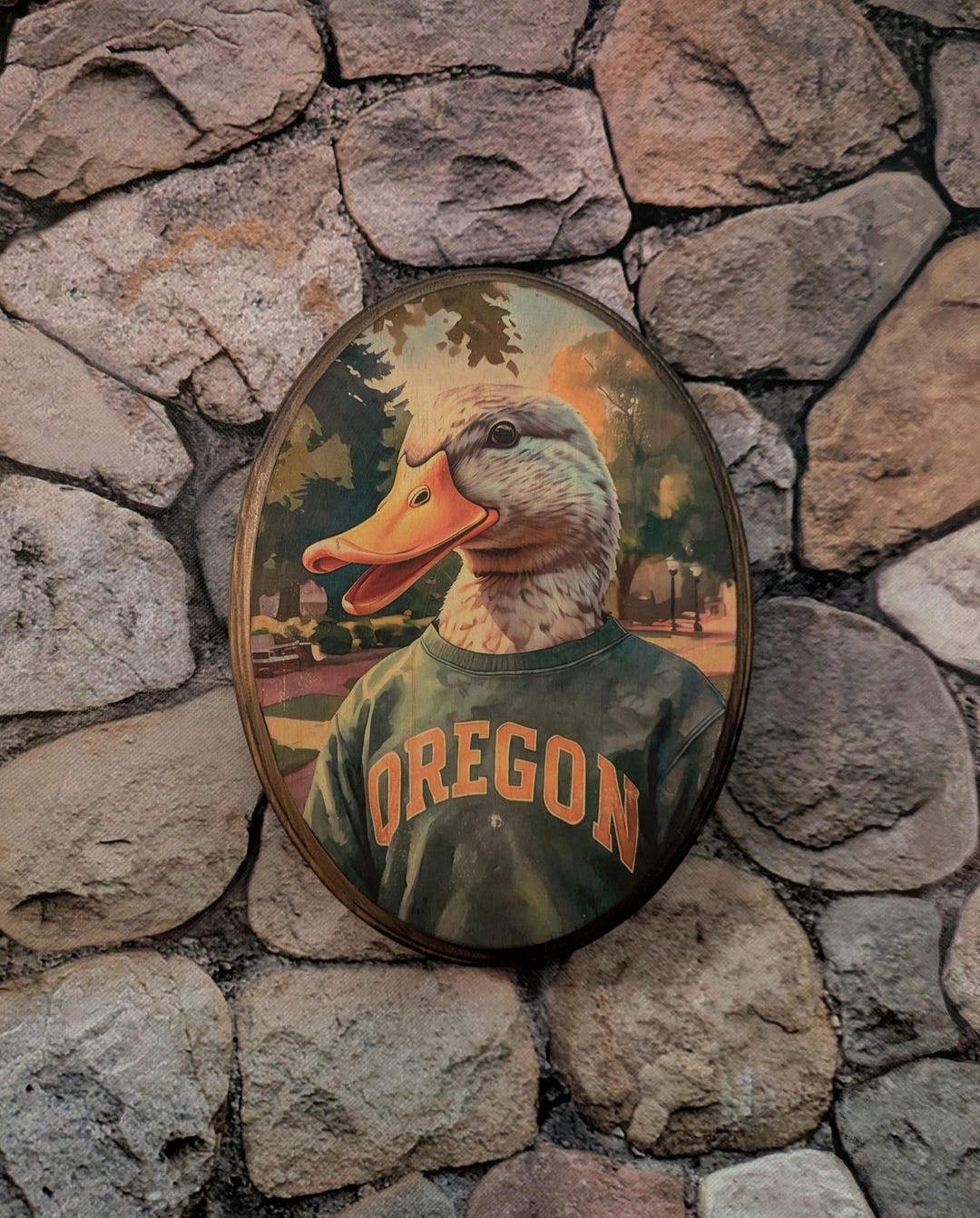 Student Duck Portrait Wooden Wall Art - Handmade Wood Plaque Sign ...