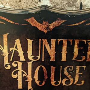 Haunted House Distressed Wall Plaque Sign - Wood Plaque Sign Handmade ...