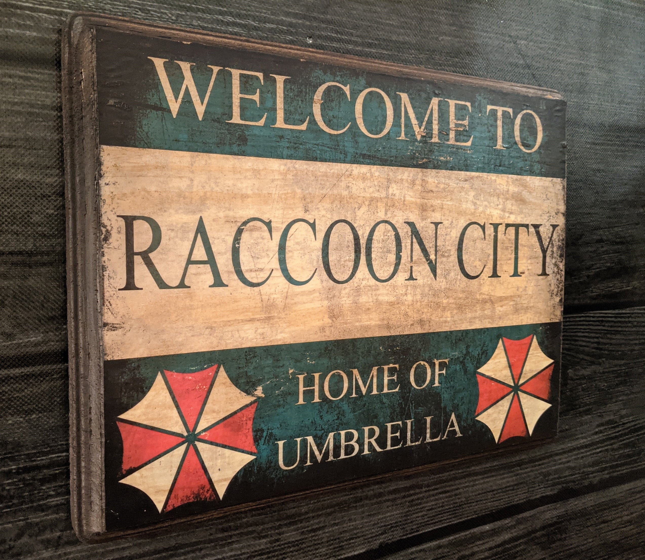 Welcome to Raccoon City Sign inspired by Resident Evil | Etsy
