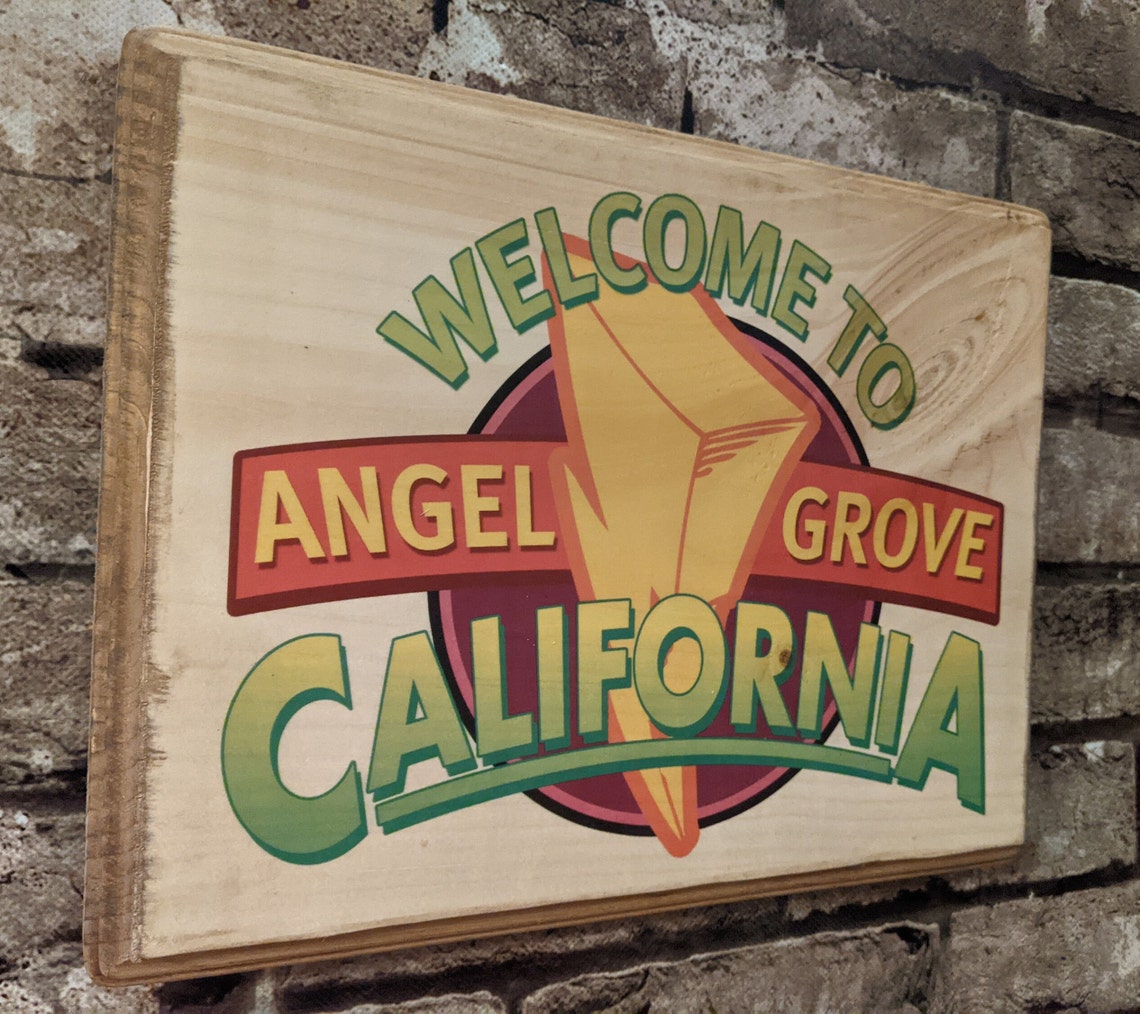 Power Rangers Inspired Welcome to Angel Grove California Sign - Wooden ...