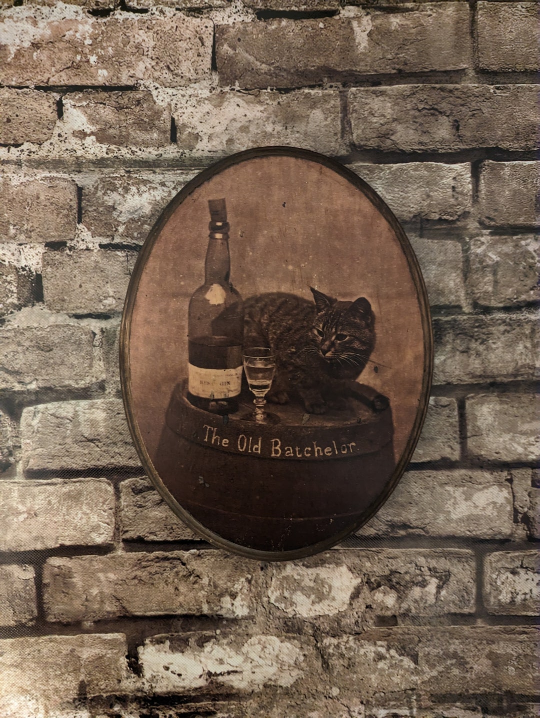 Whiskey Barrel Cat 1865 - the Old Batchelor" Cat Photo Wall Art - Wood ...