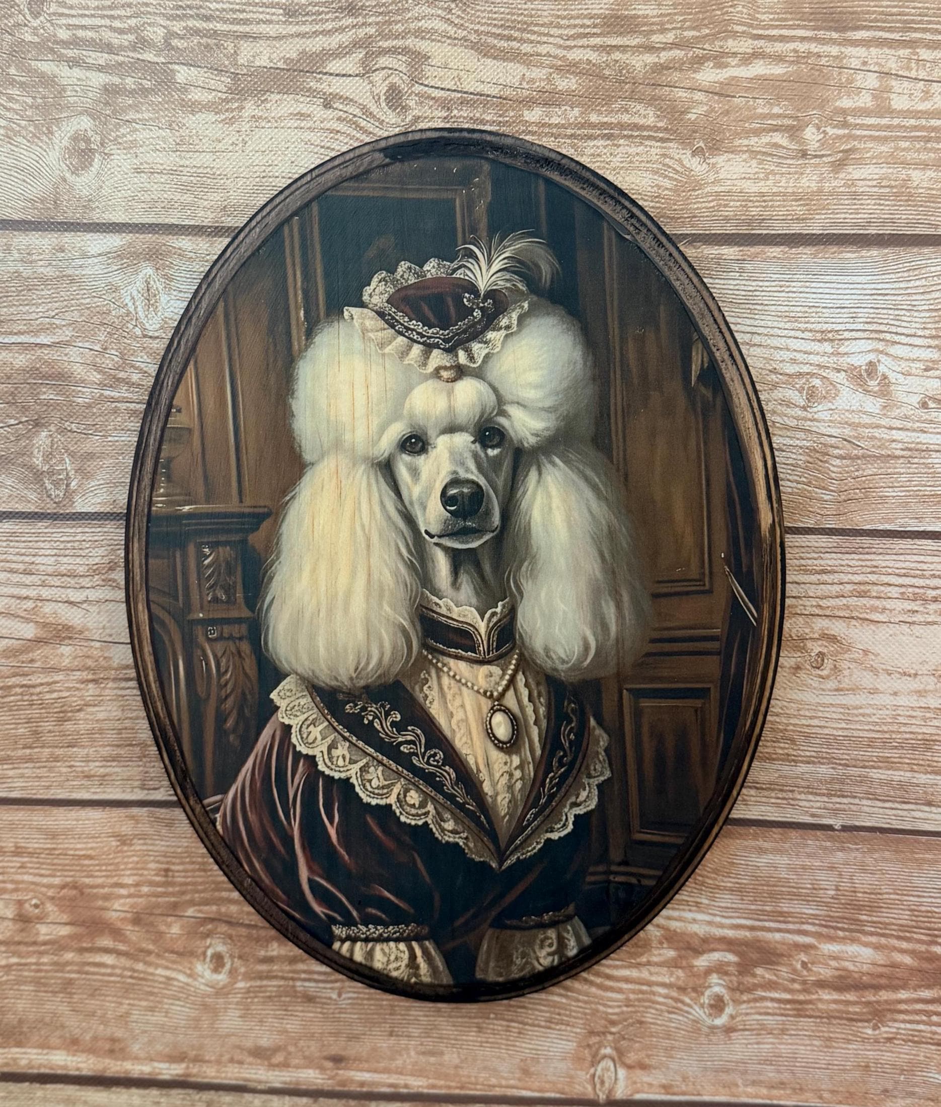 Poodle Dog Victorian Portrait - Vintage Style Animal Dog Wall Art ...