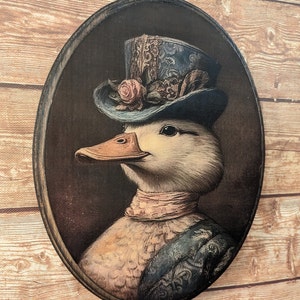 Miss Duck Victorian Portrait - Vintage Style Animal Bird Wall Art ...