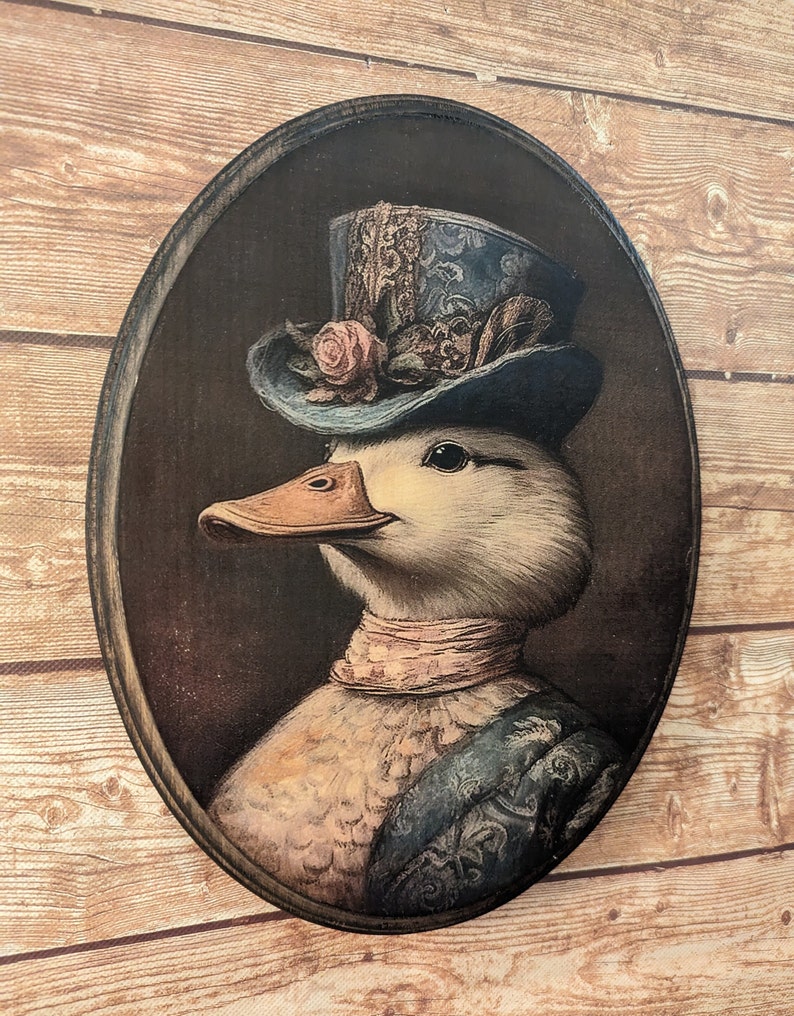 Miss Duck Victorian Portrait - Vintage Style Animal Bird Wall Art ...