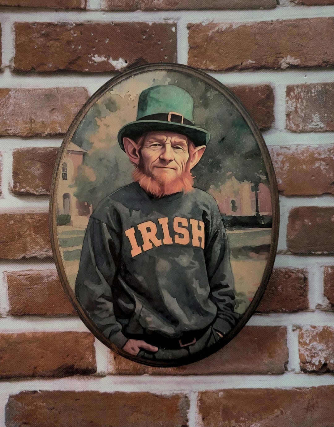 Student Irish Leprechaun Portrait Wooden Wall Art - Handmade Wood ...