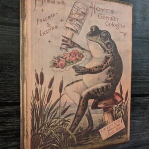 Vintage Frog Advertisement - Hoyt's German Cologne - Handmade Wood ...