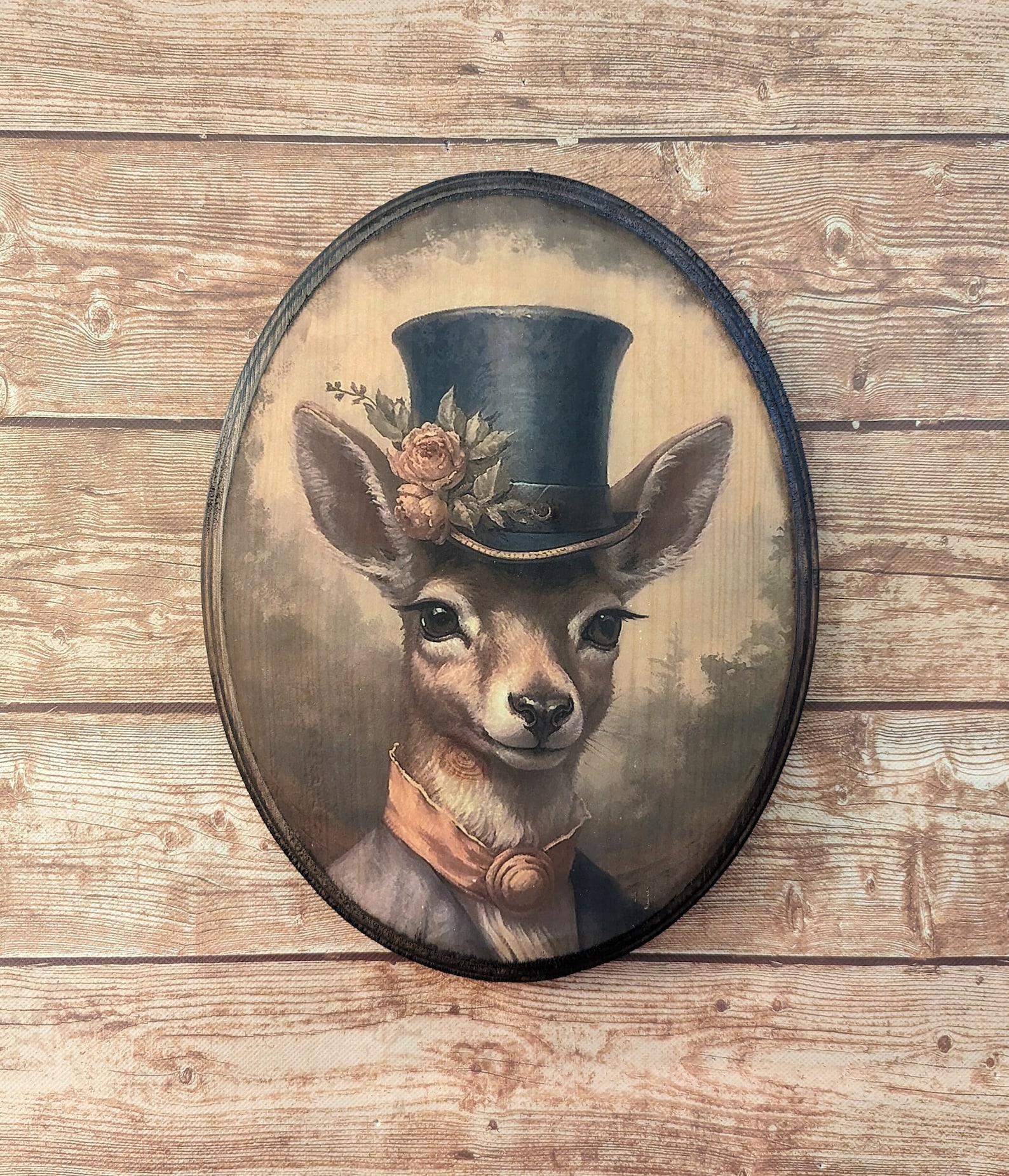Miss Doe Deer Victorian Portrait - Vintage Style Woodland Animal Wall ...