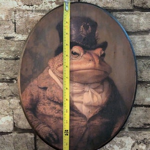 Mr Toad Victorian Wood Portrait - XL 11 X 14 INCHES - Vintage Wall Art ...