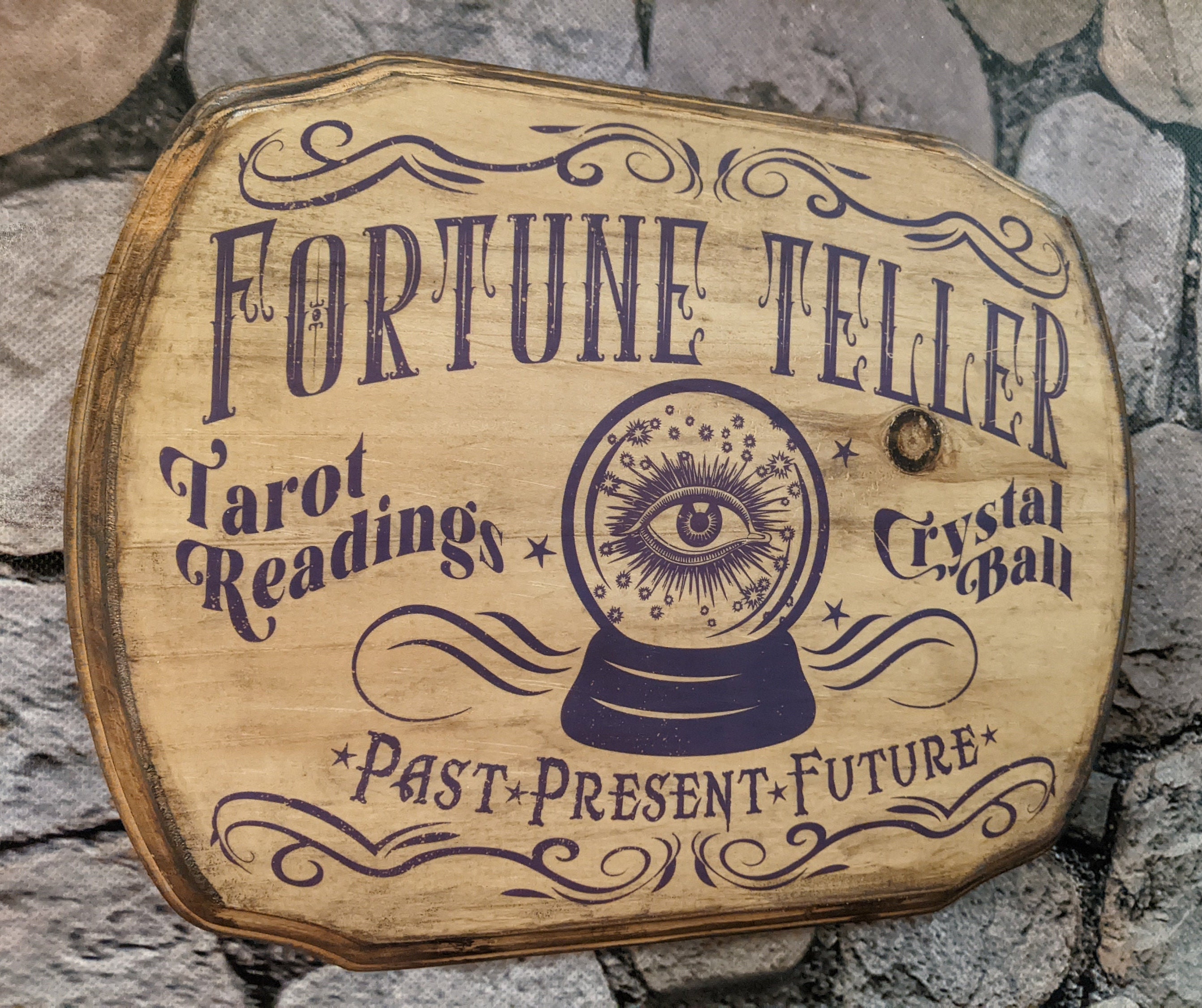 Fortune Teller Wooden Wall Sign Tarot Card Readings Crystal - Etsy