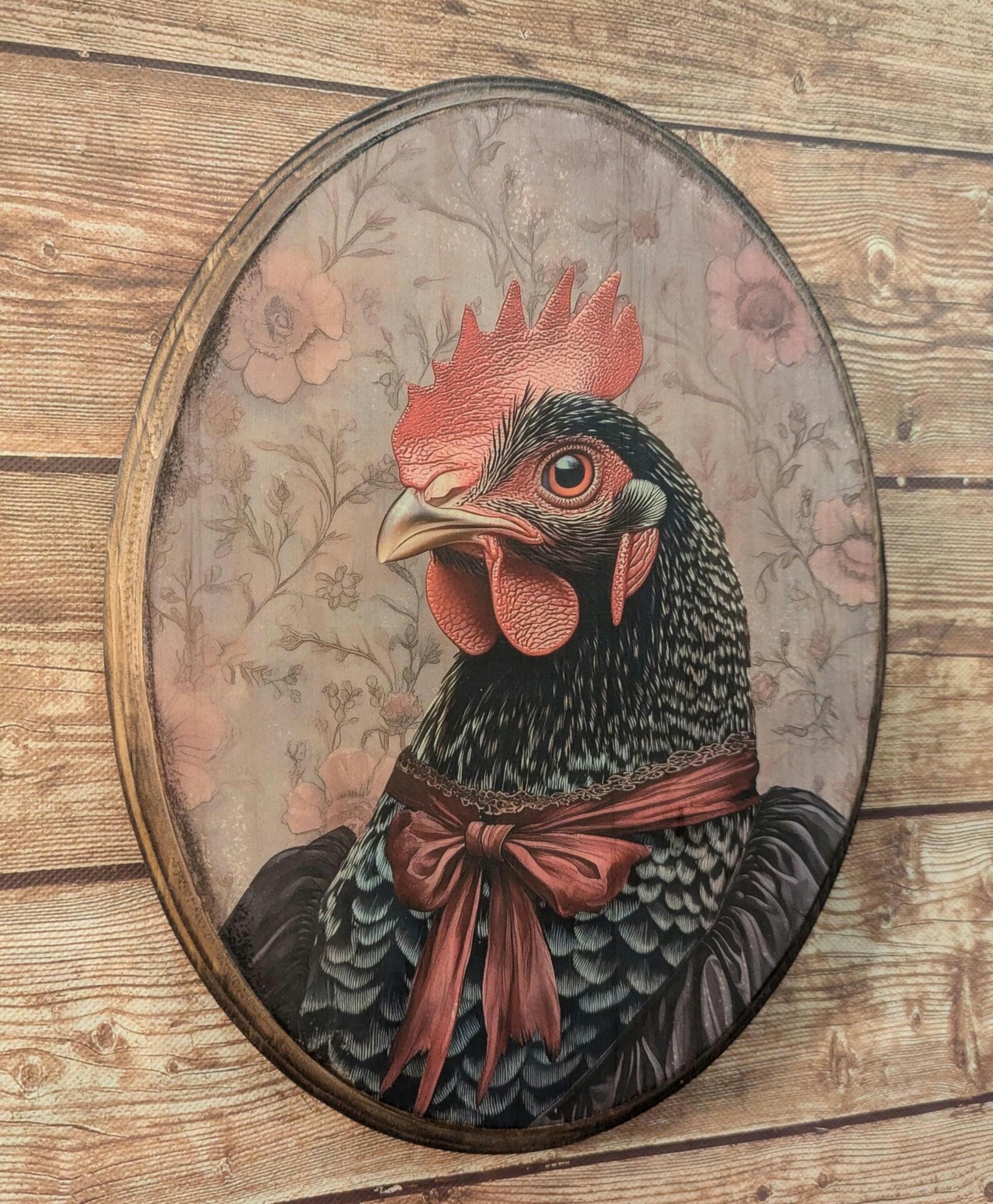 Miss Barred Rock Chicken Hen Victorian Portrait - Vintage Style Farm ...