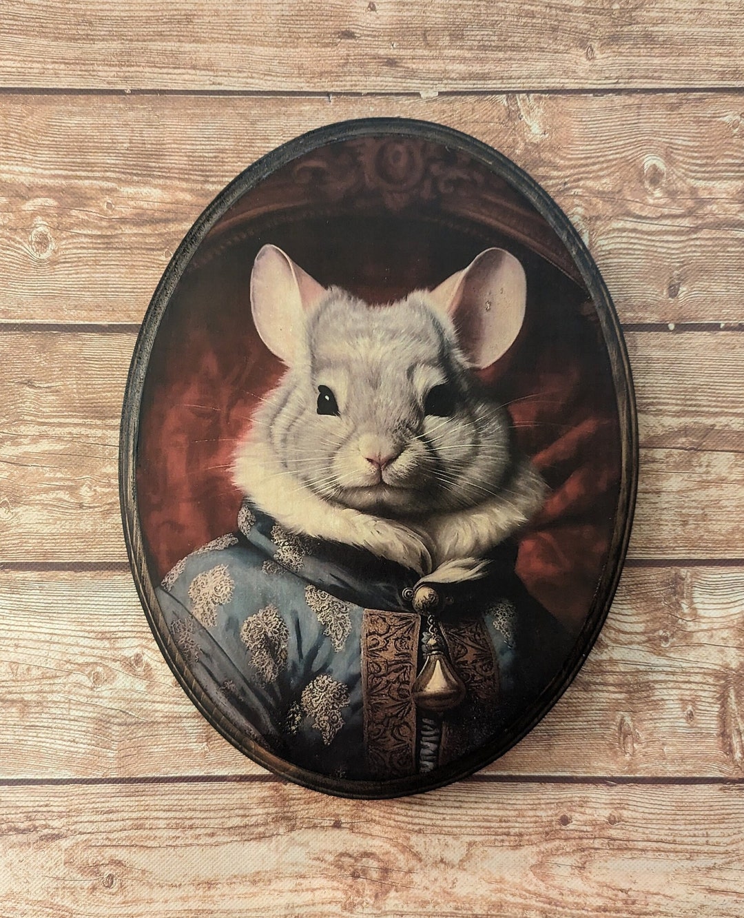 Chinchilla Victorian Wall Art - Vintage Style Animal Wall Art - Wooden ...