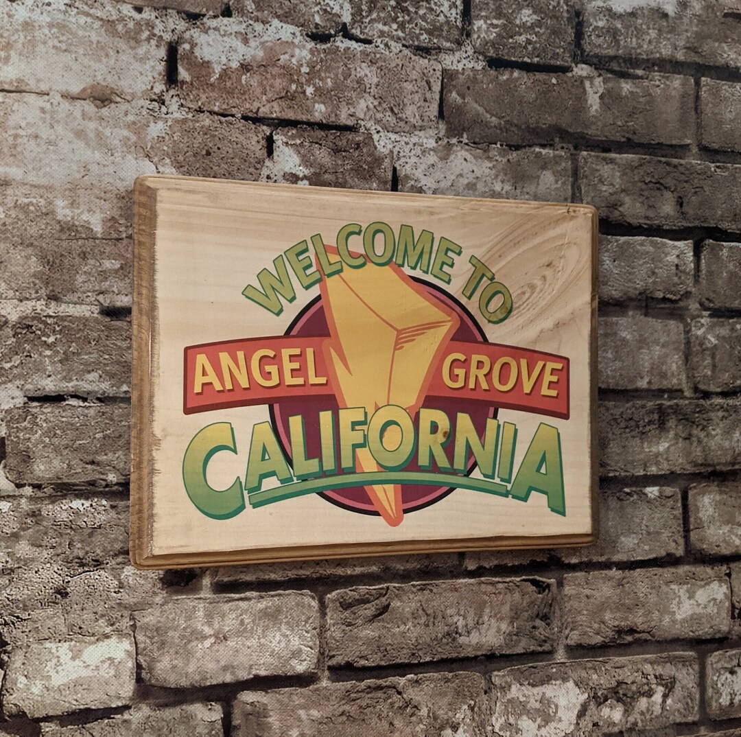 Power Rangers Inspired Welcome to Angel Grove California Sign - Wooden ...