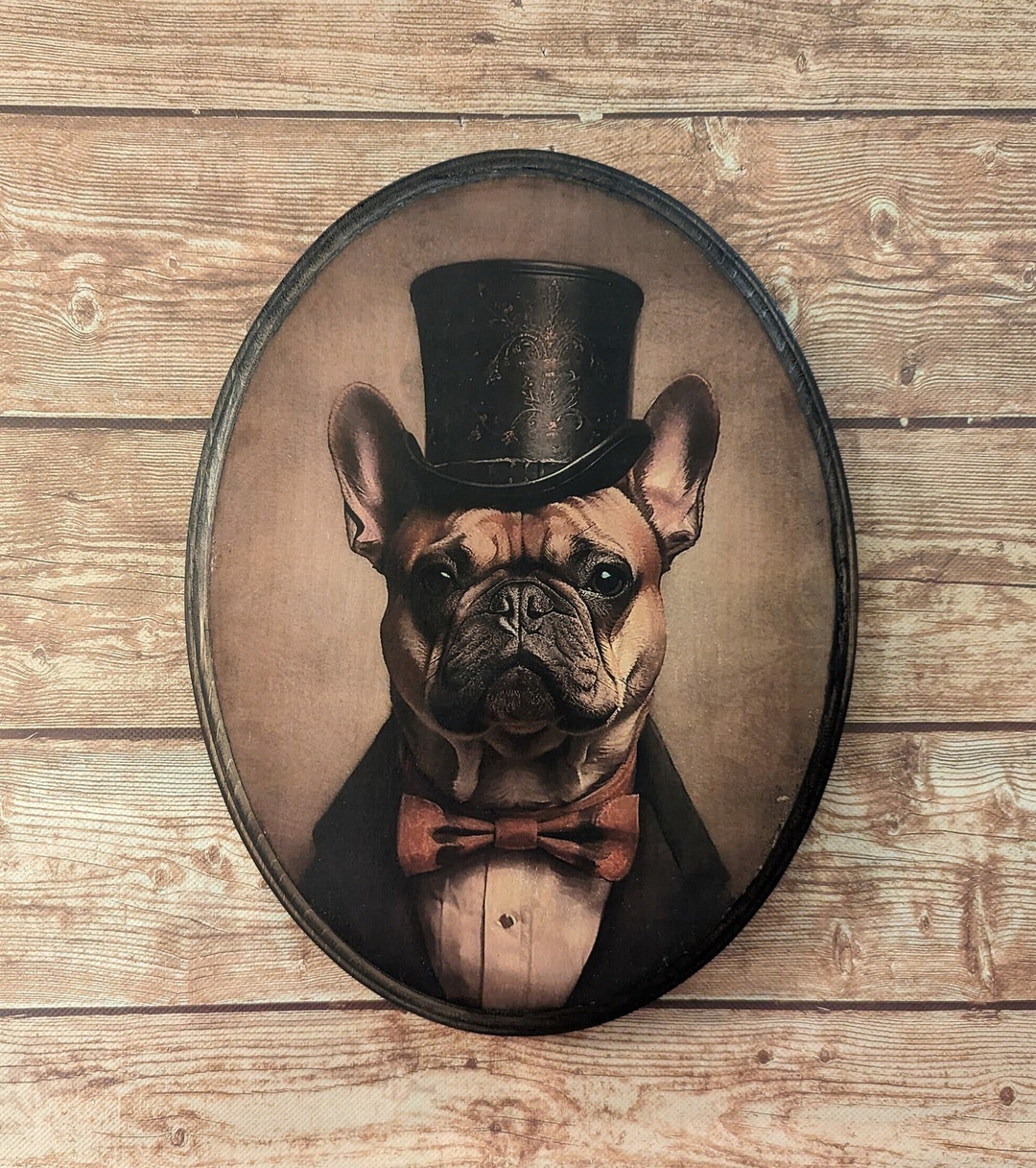 Mr Frenchie French Bulldog Dog Victorian Portrait - Vintage Style ...