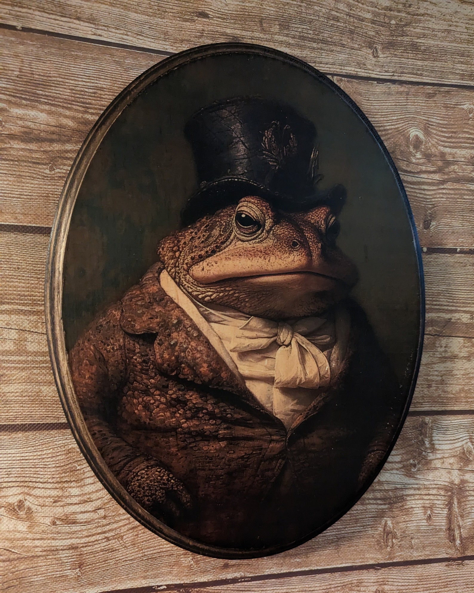 Mr Toad Victorian Portrait Vintage Style Animal Wall Art Wood Wooden ...