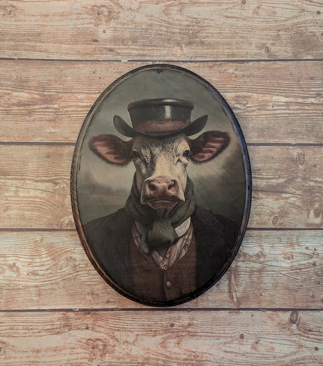 Mr Cow Bull Victorian Portrait - Vintage Style Farm Animal Wall Art ...