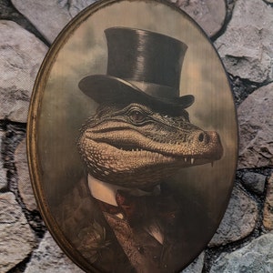 Mr Alligator Victorian Portrait - Vintage Style Gator Cottagecore ...