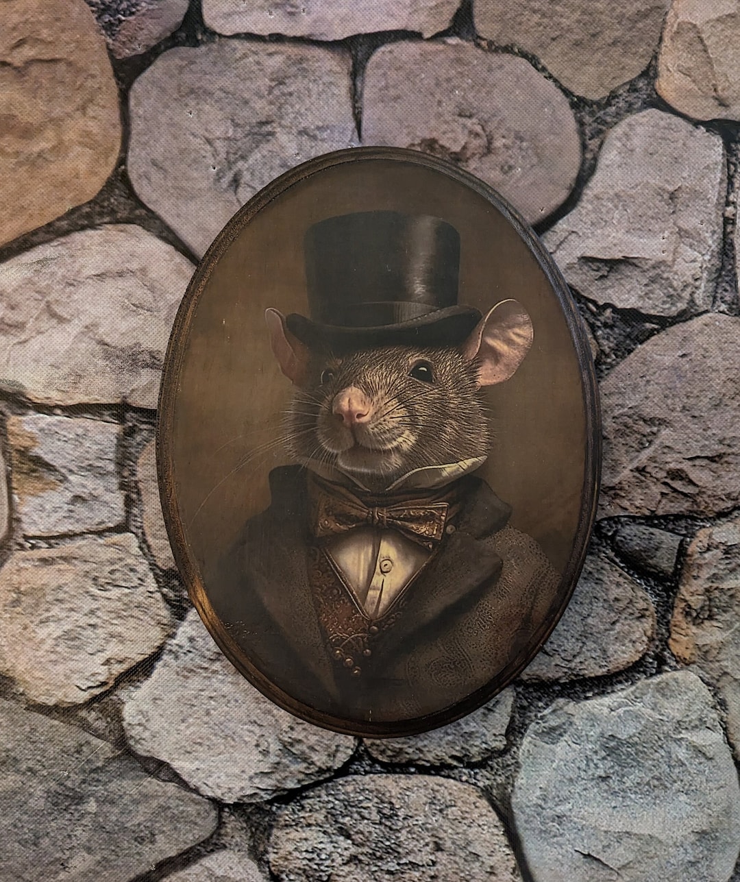 Rat Victorian Portrait Vintage Style Animal Wall Art Wooden Décor ...