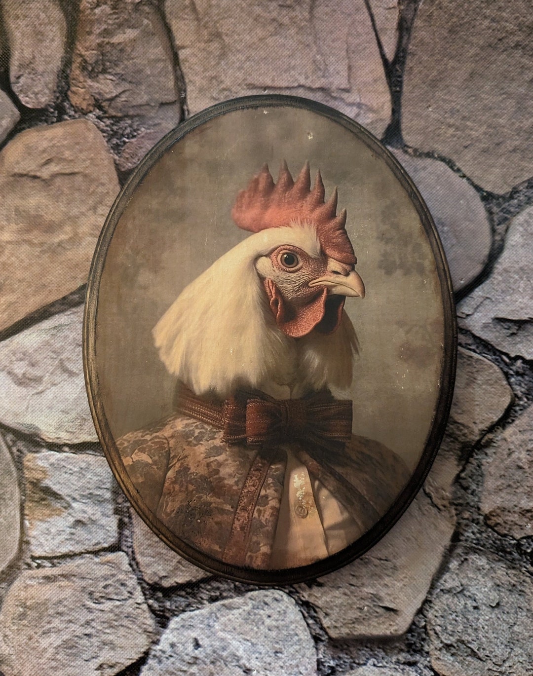 Mr Rooster Chicken Victorian Portrait - Vintage Style Cottagecore Farm ...