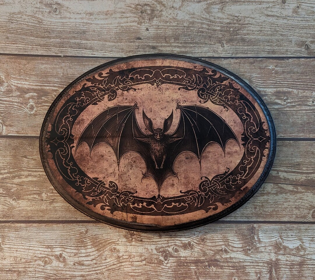 Bat Victorian Portrait Wooden Wall Art Vintage Style Animal Wall Art ...