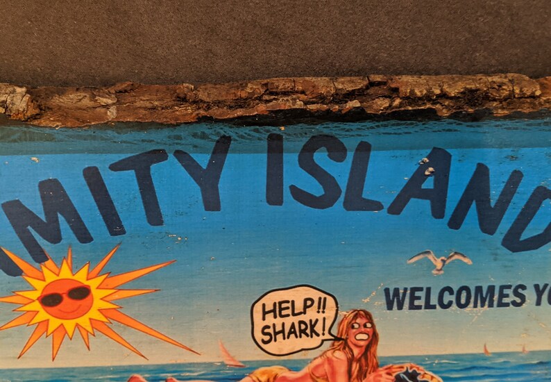 Bark Edged Amity Island Jaws Wooden Wall Plaque Sign Jaws | Etsy
