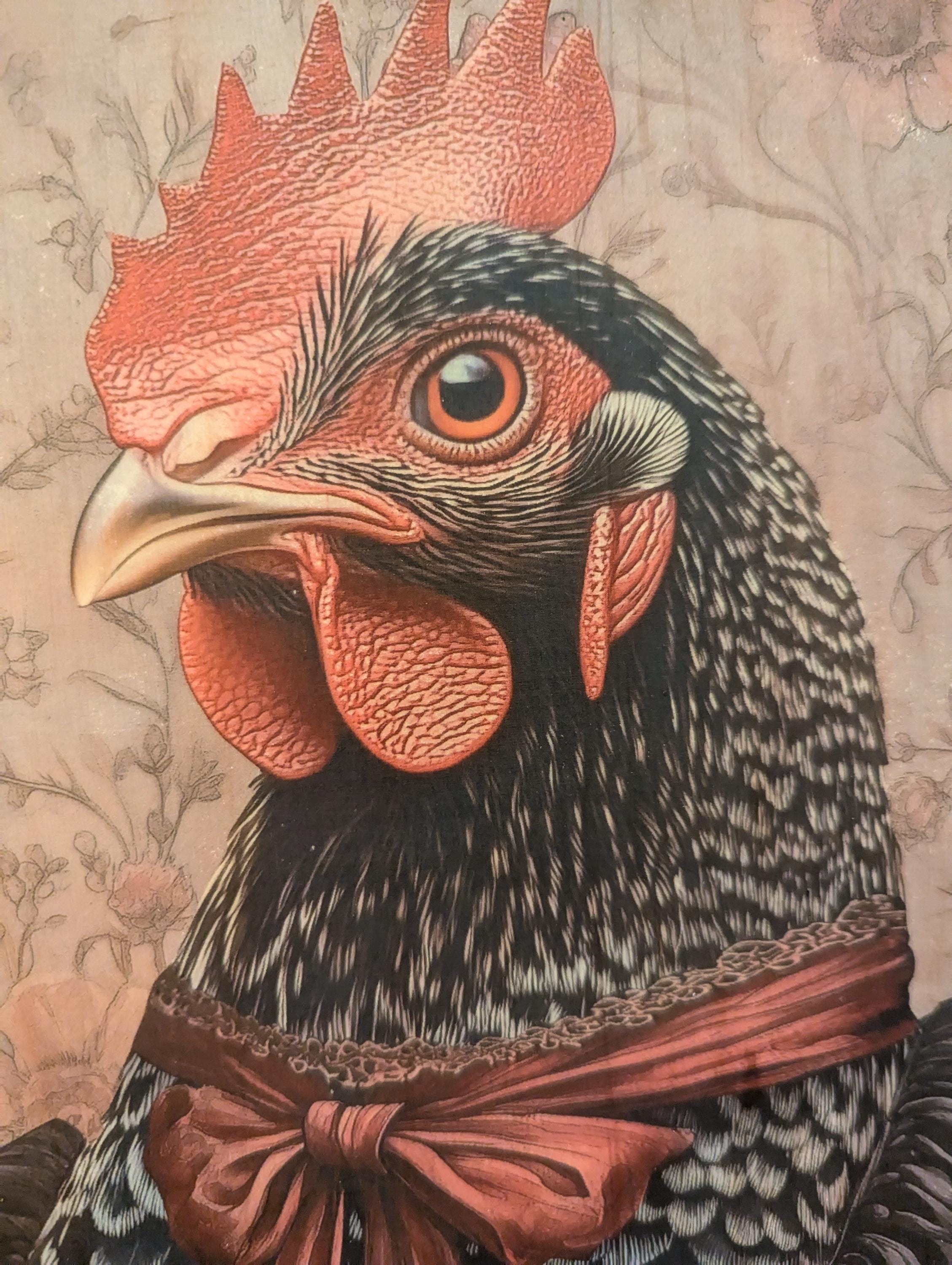 Miss Barred Rock Chicken Hen Victorian Portrait - Vintage Style Farm ...