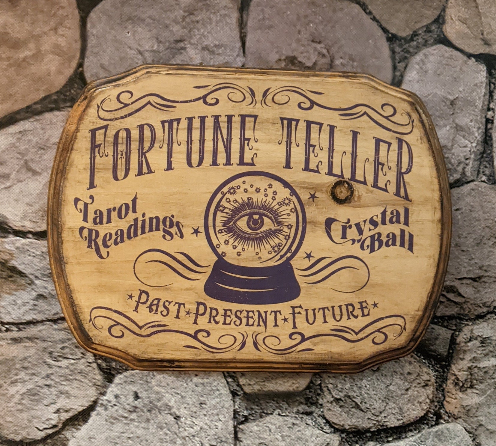 Fortune Teller Wooden Wall Sign Tarot Card Readings Crystal - Etsy