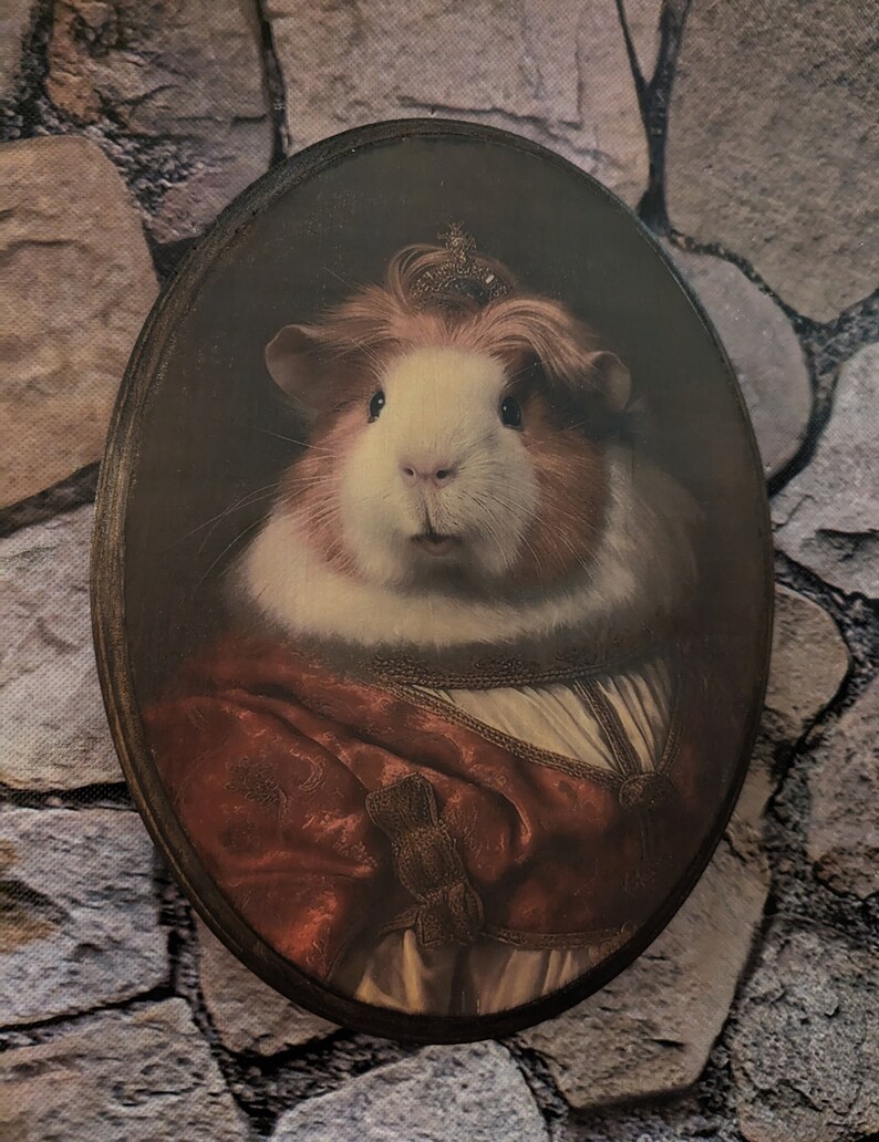 Guinea Pig Female Tiara Victorian Portrait - Vintage Style Animal ...