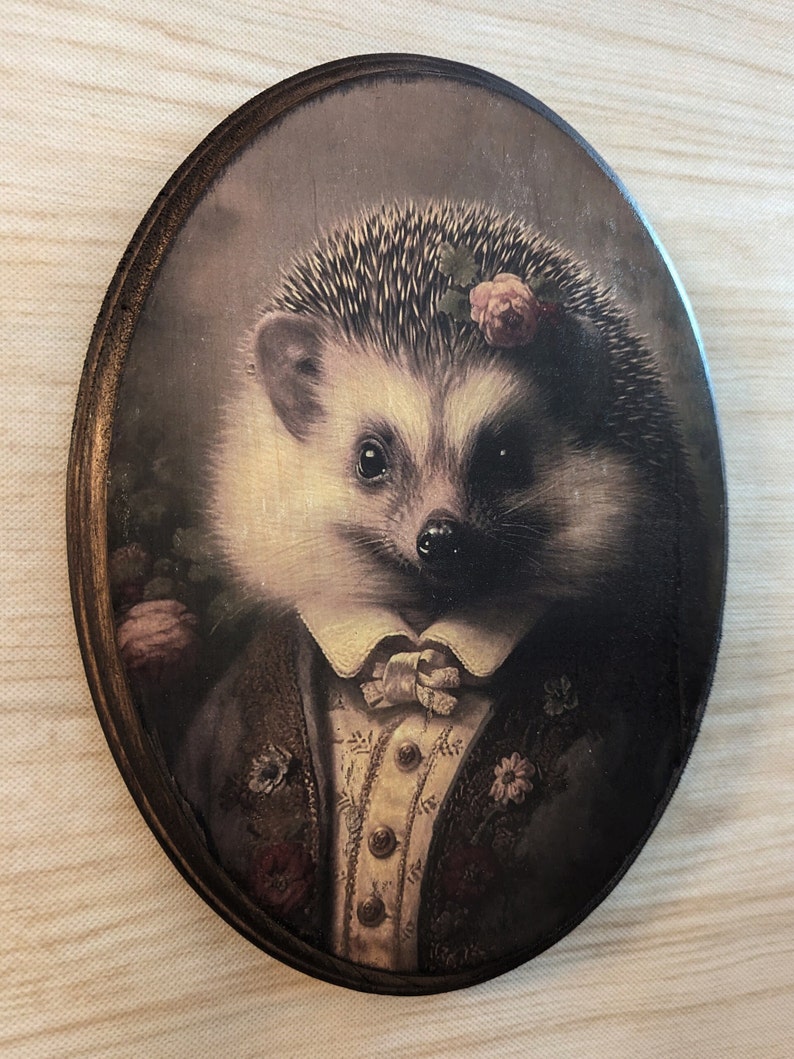 Miss Hedgehog Victorian Portrait - Vintage Style Animal Wall Art ...