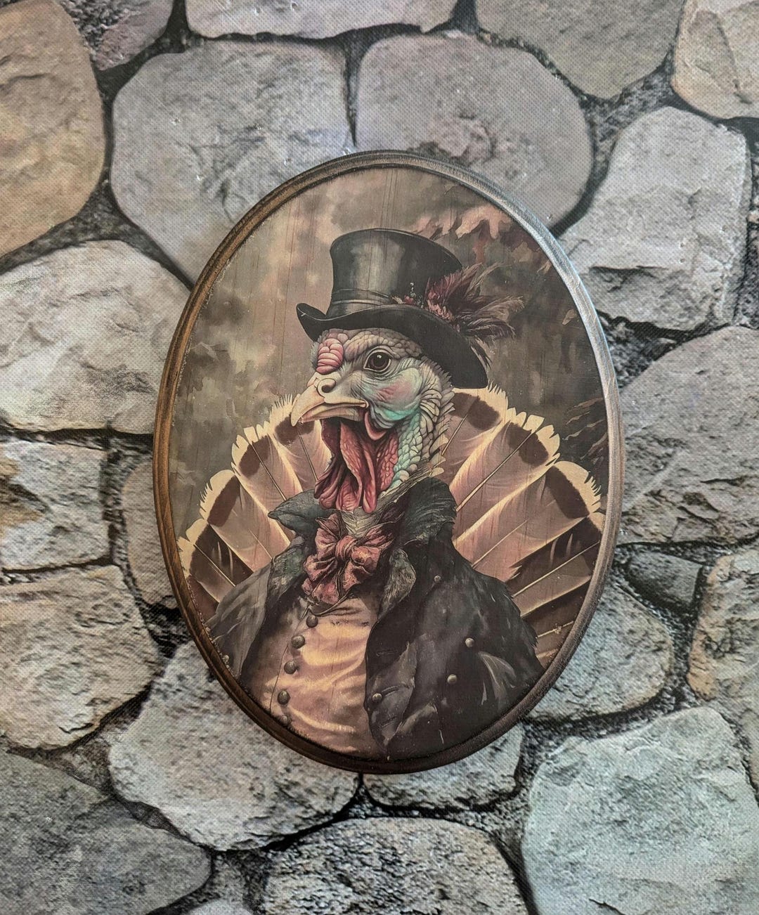 Mr Turkey Victorian Wood Portrait - Vintage Victorian Animal Bird Wall ...