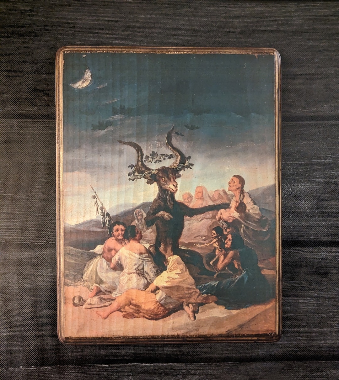 Witches Sabbath by Francisco Goya - Witchcraft Wall Art - Handmade Wood ...