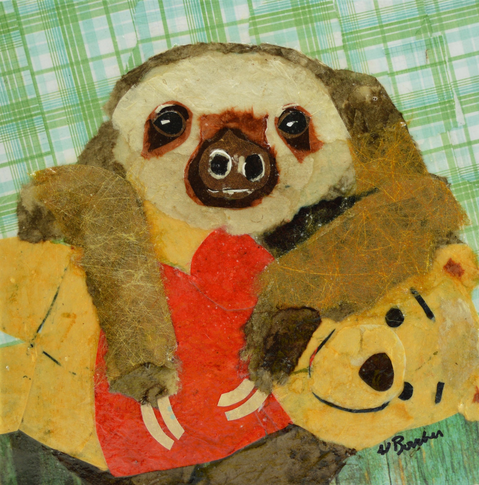 Collage Art Prints by Wendy Boucher Sloth Baby Fine Art - Etsy