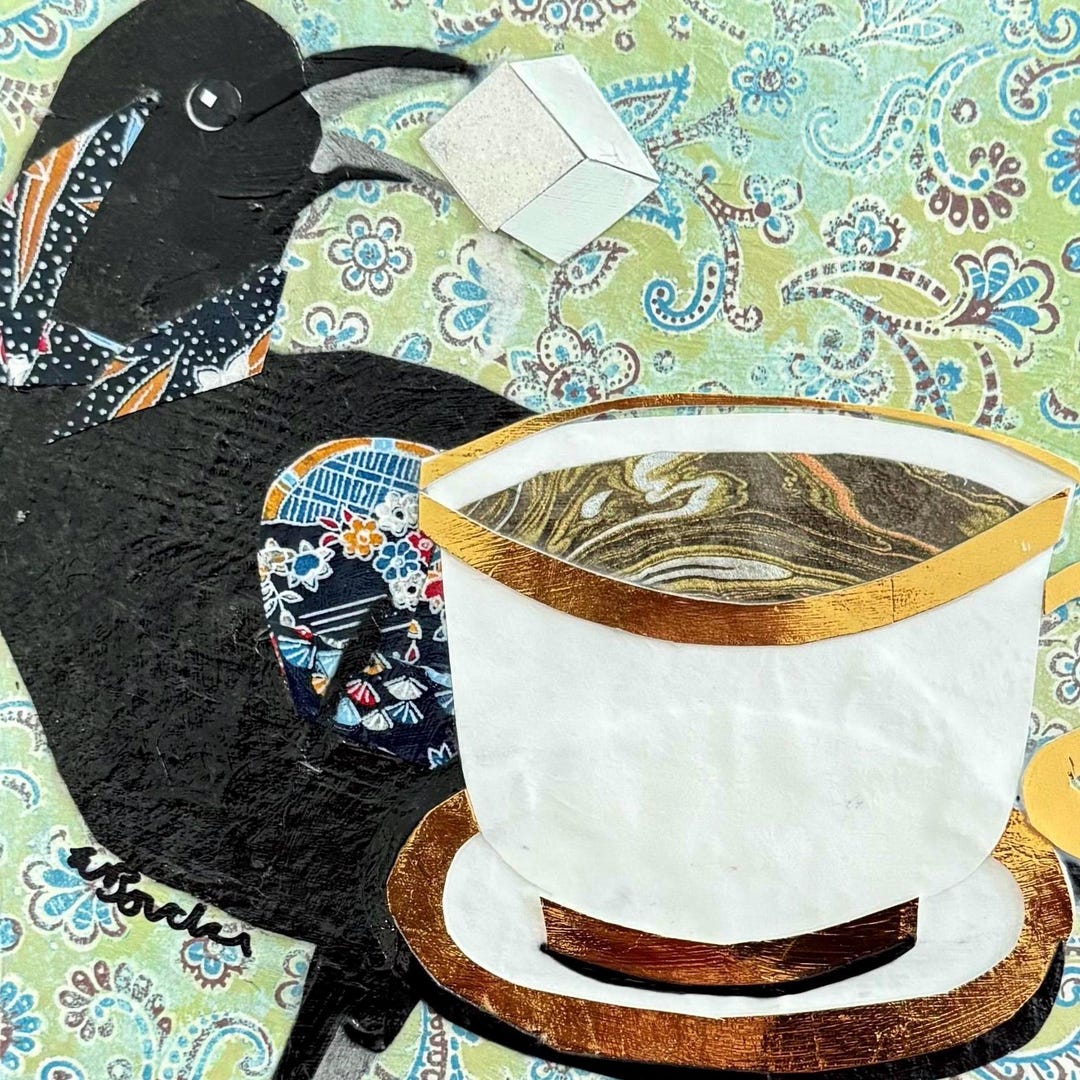 Paper Collage Art, One Lump is Fine, 6x6, by Wendy Boucher, Ready to Hang or Sit on a Shelf - Etsy