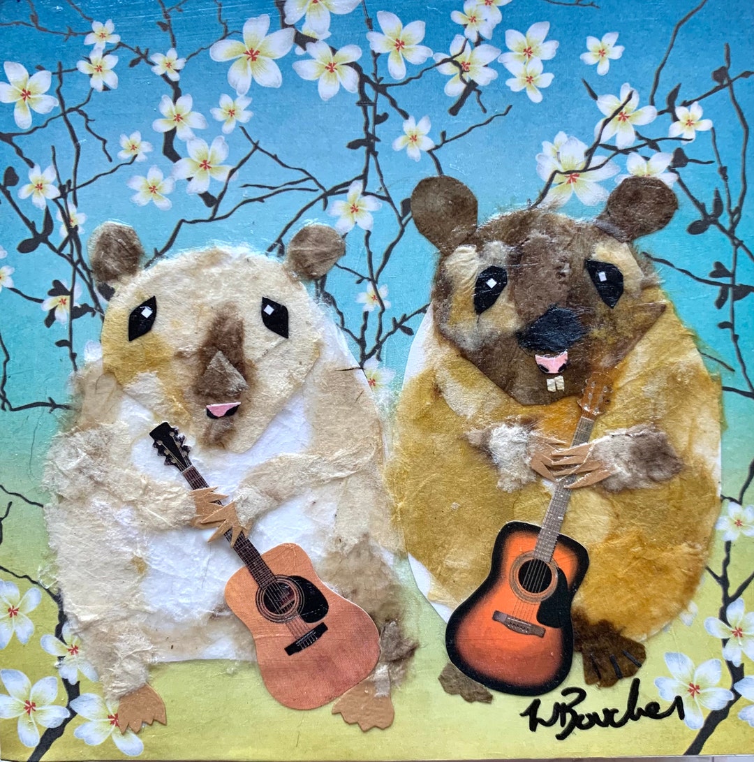 Adorable Paper Collage Art of Two Mice With Their Guitars, Two Princes ...
