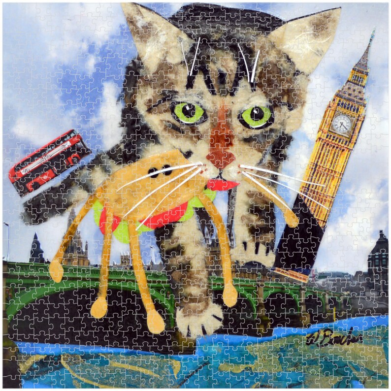Premium Puzzles, 20x20", 676 Pieces, London's in A Pickle by Wendy ...