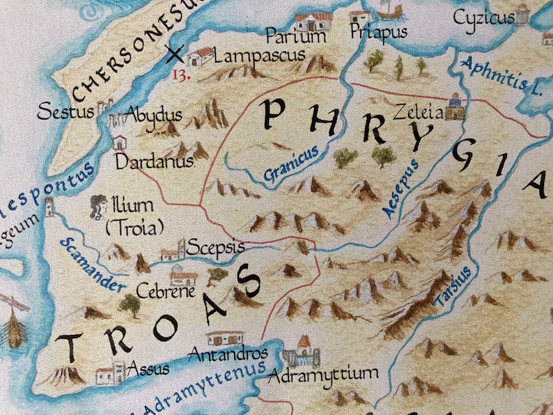 Map of Ancient Greece, 5th Century BC - Etsy