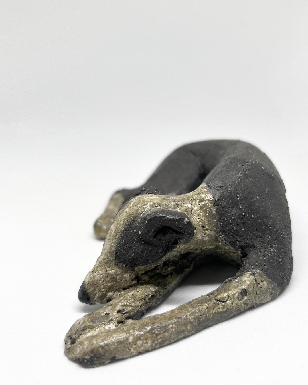 Handmade Ceramic Greyhound Figurine – Rustic Clay Sculpture With ...