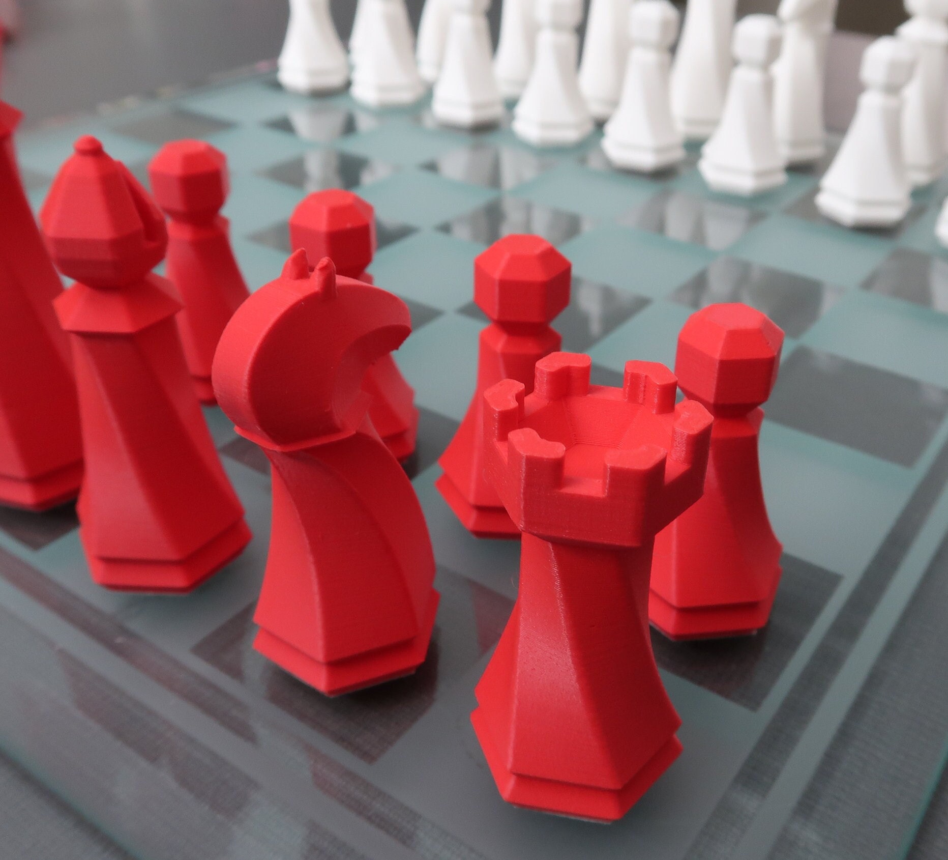 Twisted Hexagon Chess Pieces - High Resolution Custom 3D Printed ...