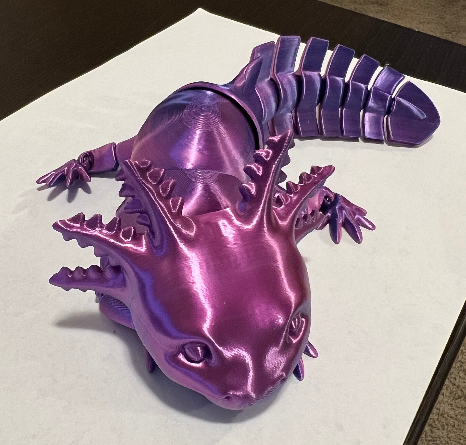 3d-printed Rainbow Fully-articulated Axolotl / Fidget Toy - Etsy