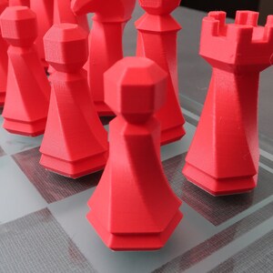 Twisted Hexagon Chess Pieces - High Resolution Custom 3D Printed ...