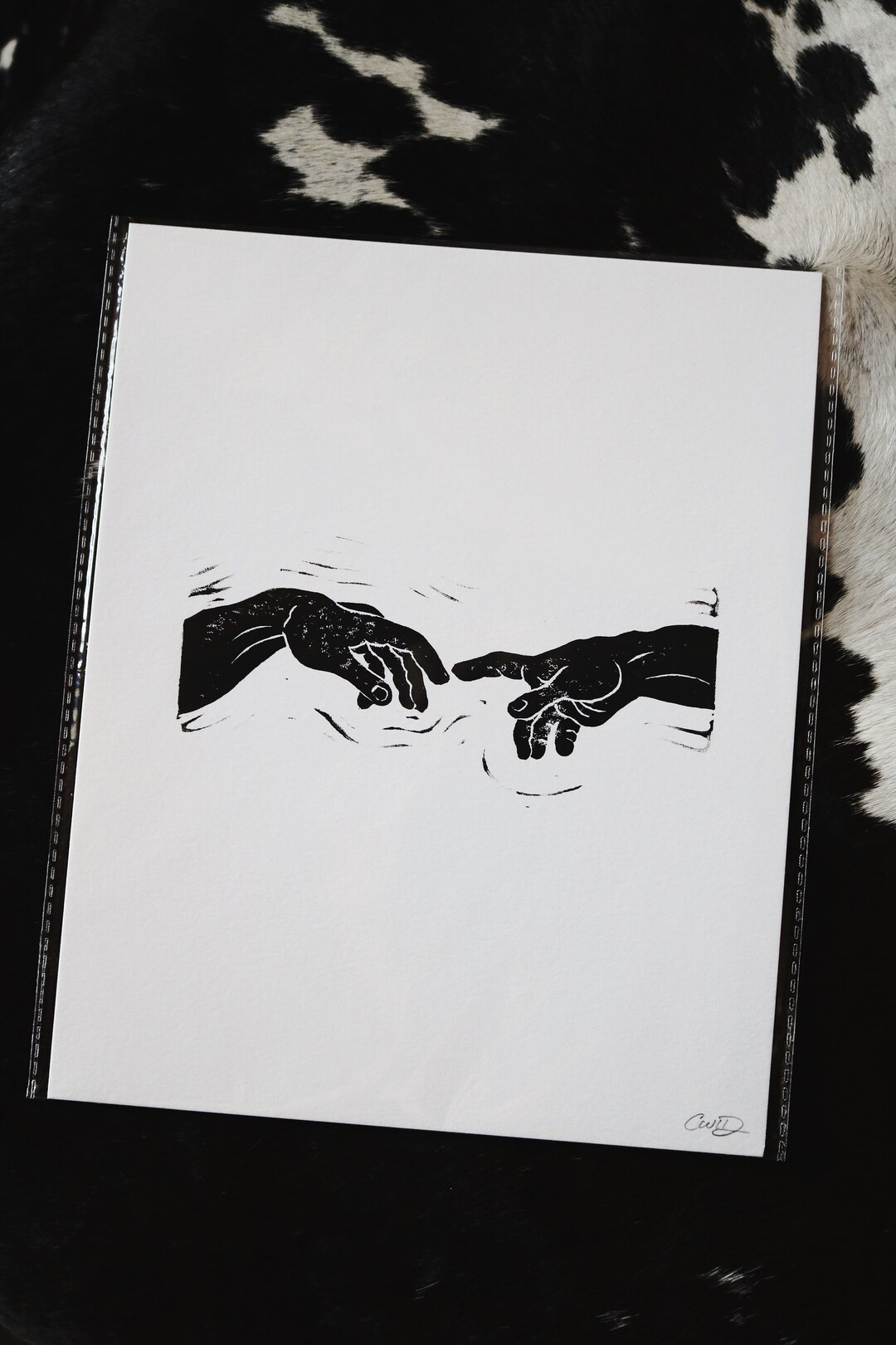 Creation of Adam Print, Linocut Print, Handmade Print, 8x10 Print - Etsy
