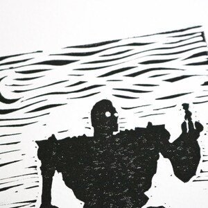 Iron Giant Fan Print, Linocut Print, Handmade Print, Art Print, 8x10 ...
