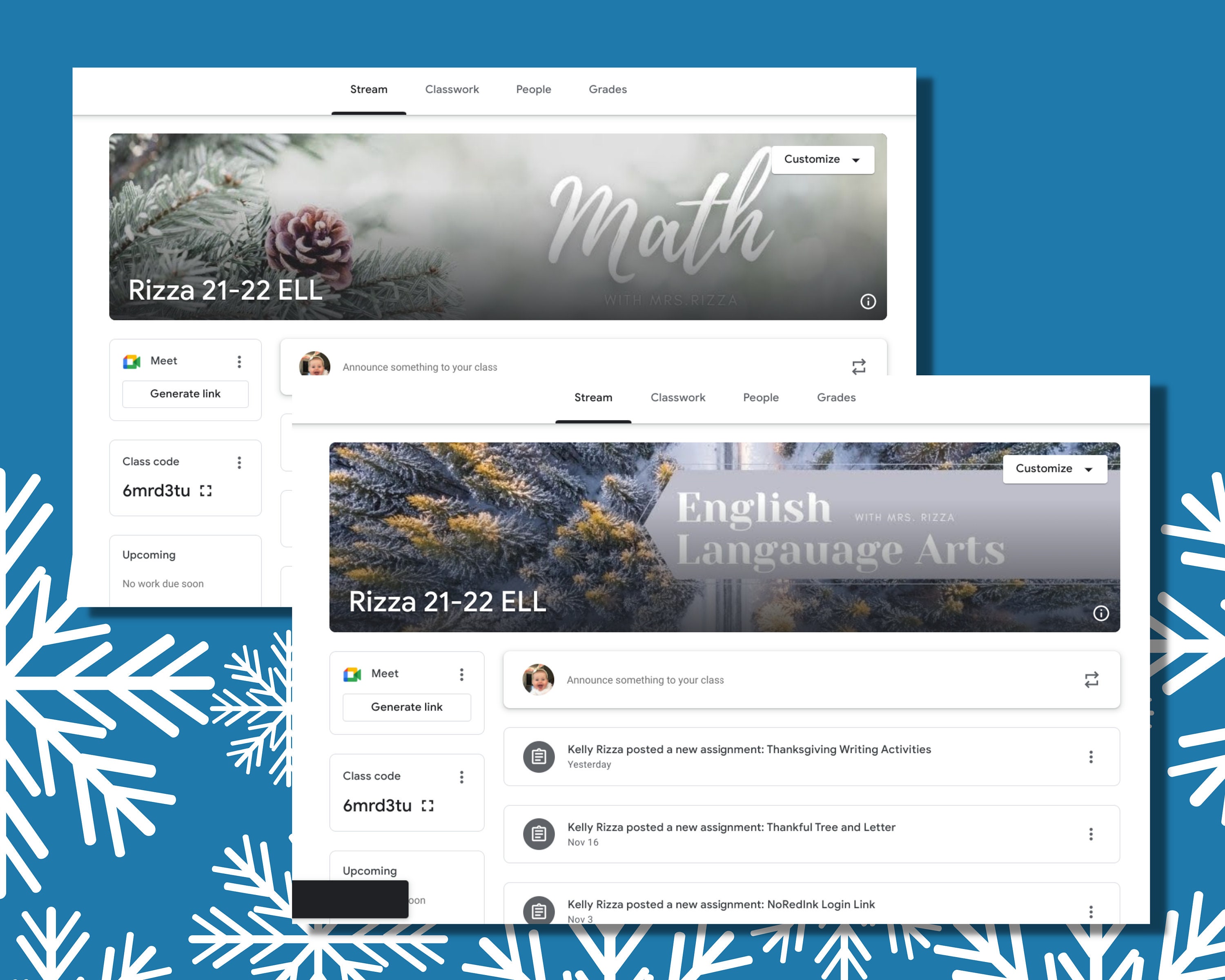 Winter Google Classroom Banner Bundle - Etsy