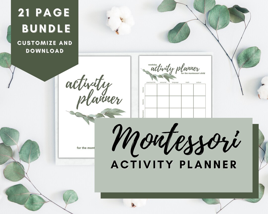 Montessori Activity Planner - Montessori at Home - Eucalyptus Theme ...