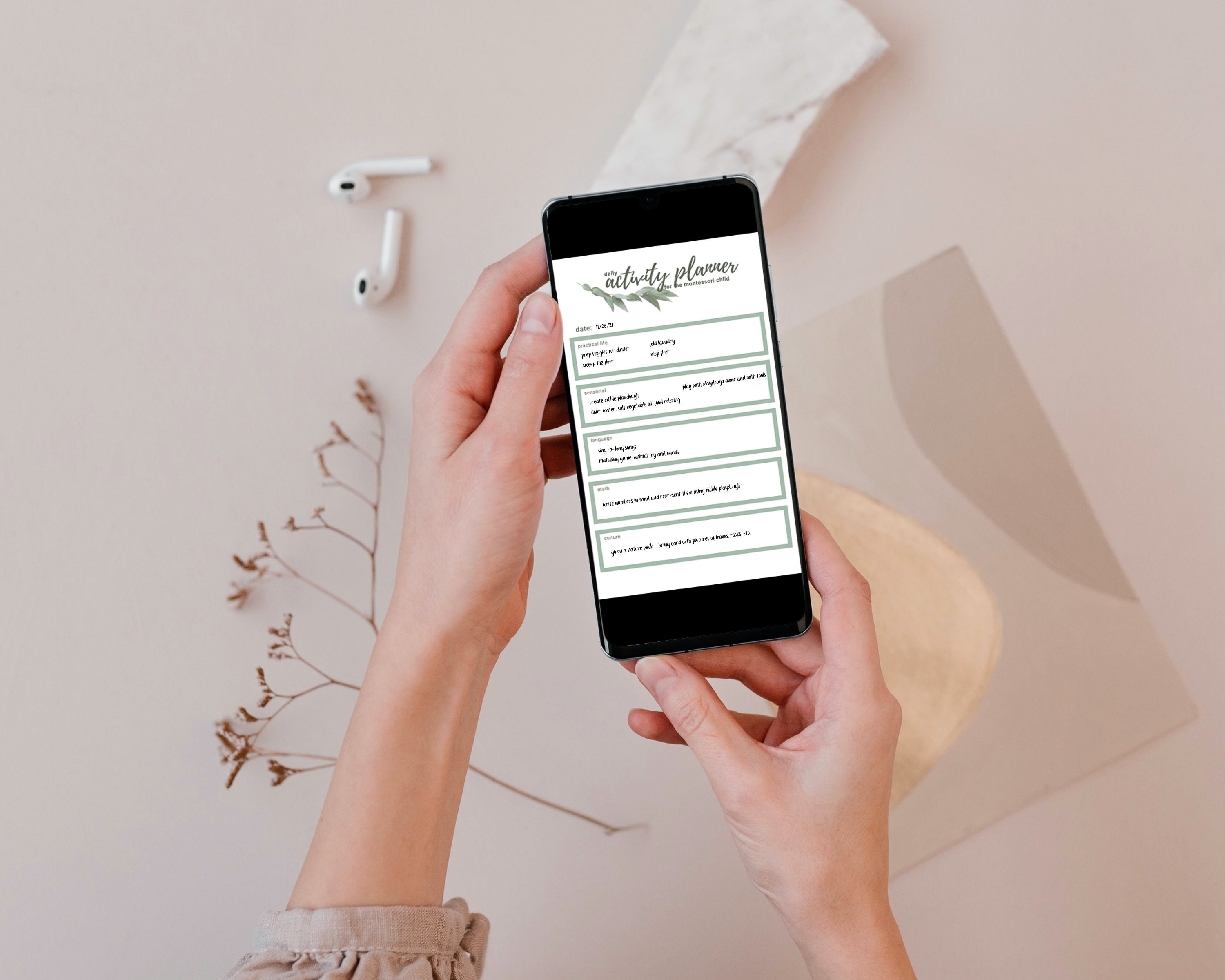 Montessori Activity Planner - Montessori at Home - Eucalyptus Theme ...