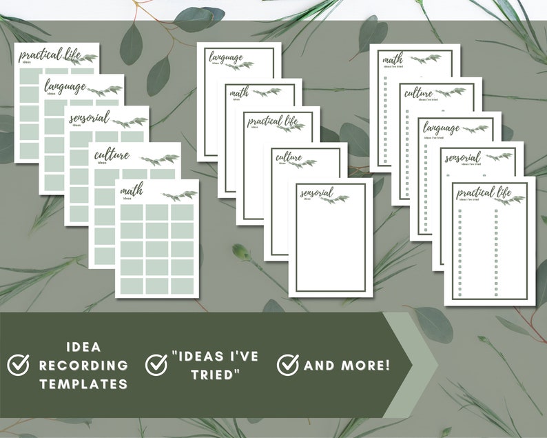 Montessori Activity Planner - Montessori at Home - Eucalyptus Theme ...
