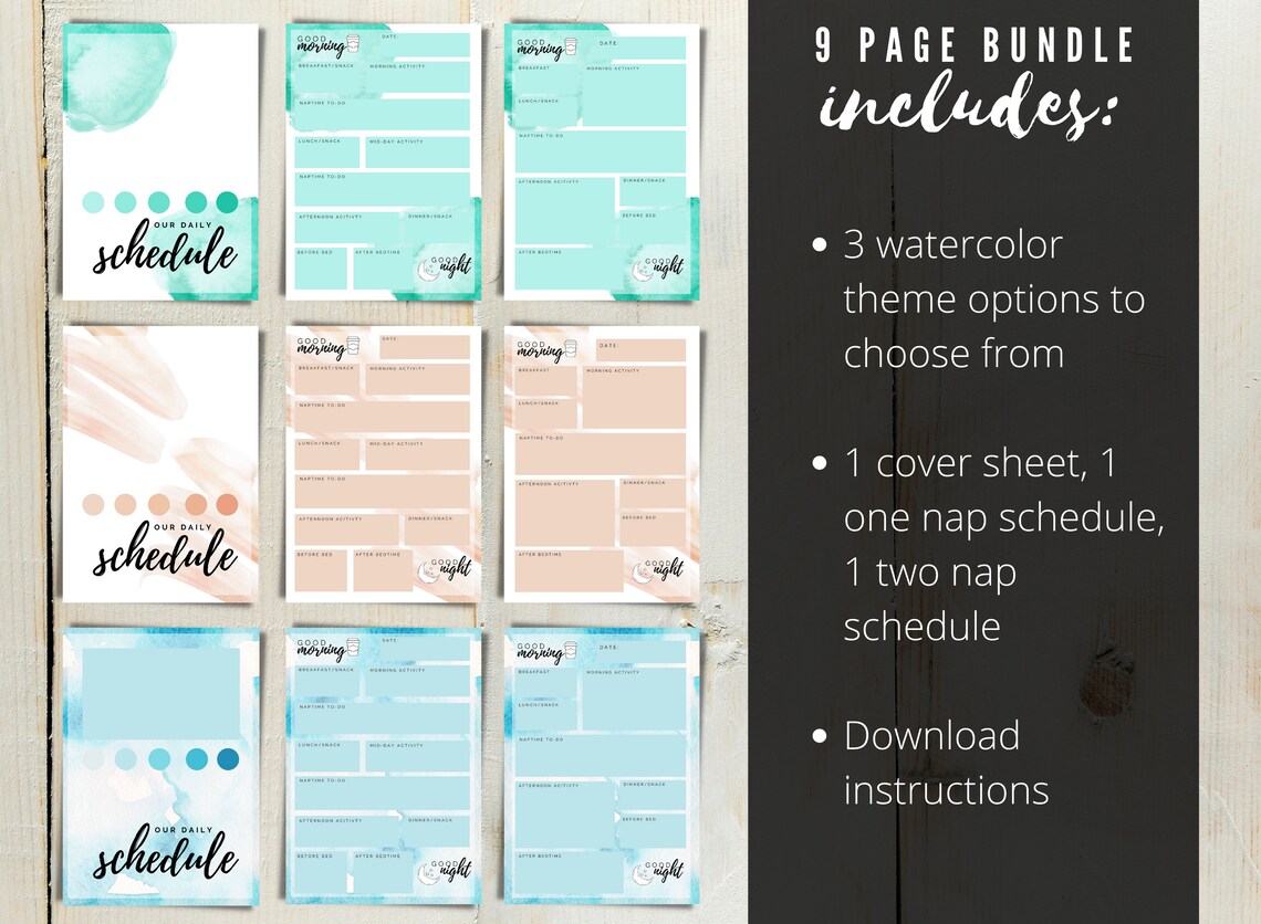 Toddler Schedule Daily Planner - Toddler Mom Planner - Planner Schedule ...