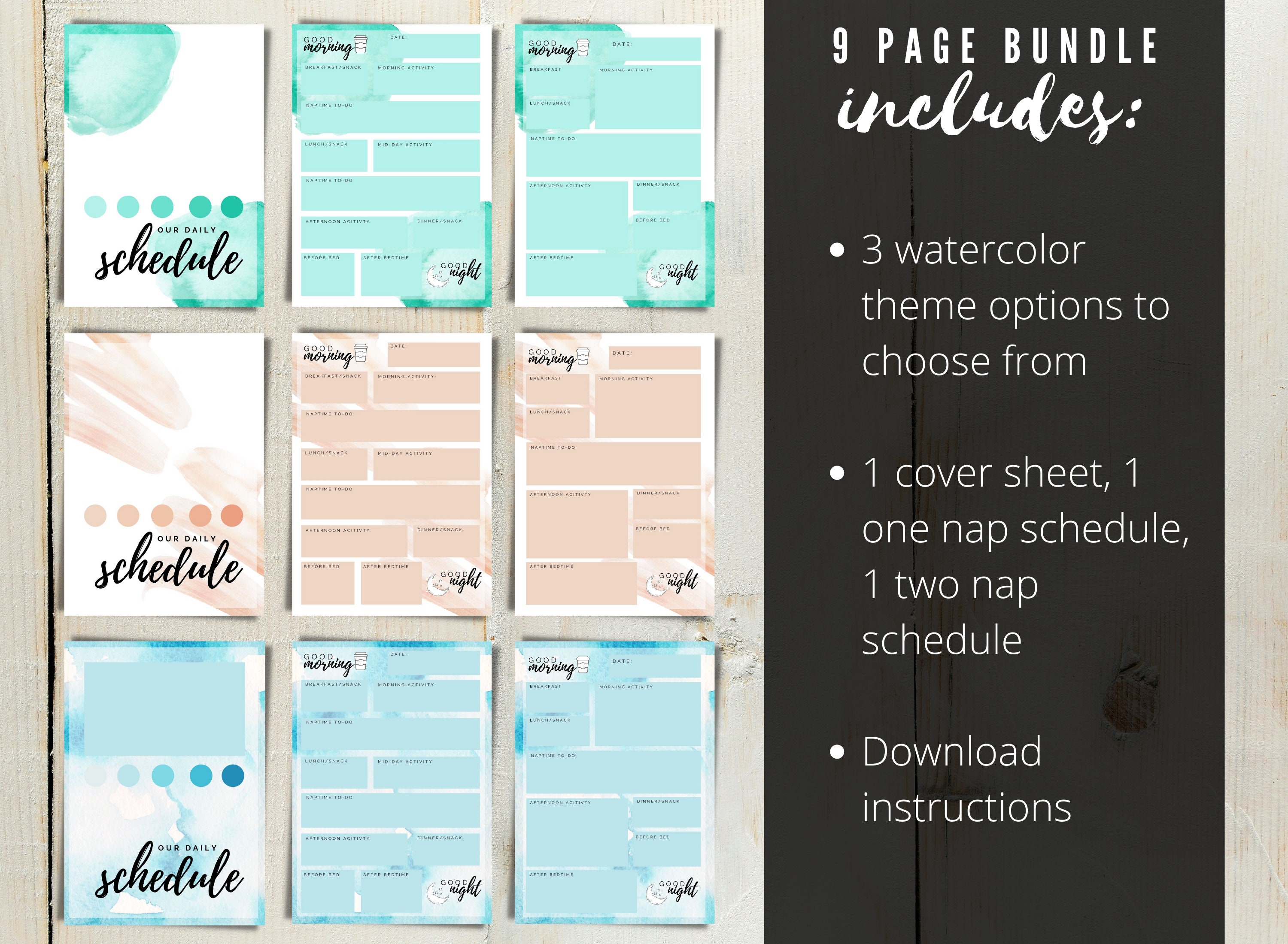 Toddler Schedule Daily Planner - Toddler Mom Planner - Planner Schedule ...