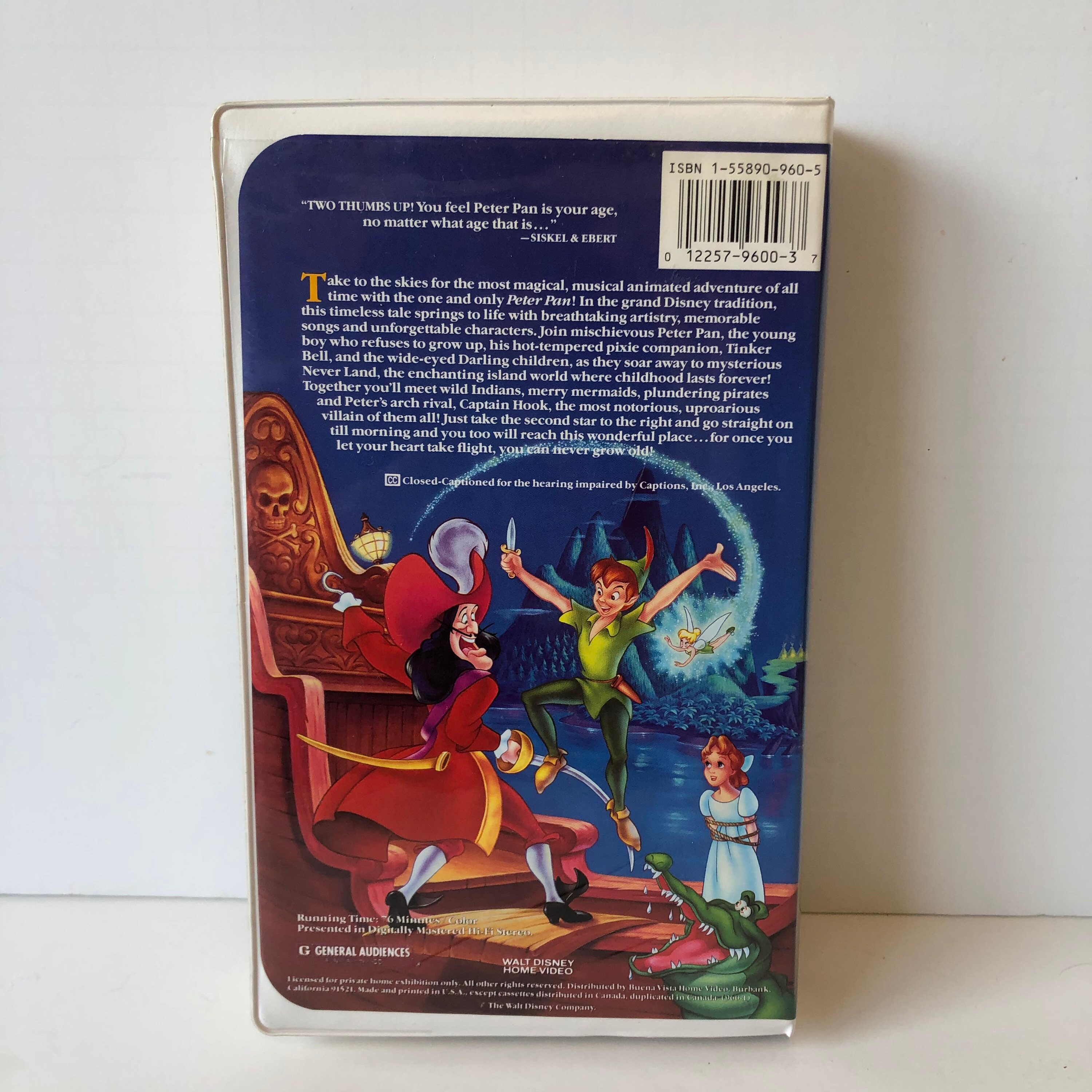 Walt Disneys Peter Pan VHS 1990 Black Diamond Edition Clamshell Rare - Etsy
