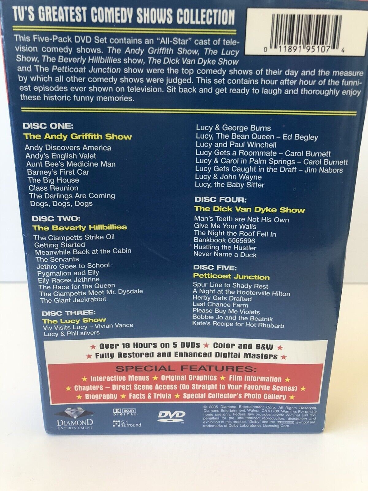 Tvs Greatest Comedy Shows Collection (DVD, 2005, 5-disc Set) Brand New ...